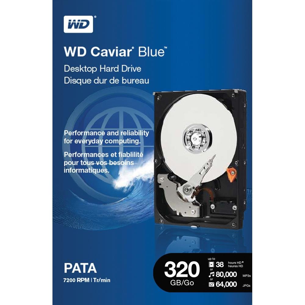 WD Caviar Blue 320 GB PATA 8 MB Cache 3.5-Inch Internal Retail Kit Drive - WDBAAV3200ENC-NRSN