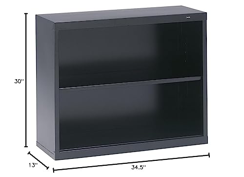 Tennsco Corporation B-30BK Welded Bookcase, 34-1/2" Width x 30" Height x 13" Length, 2 Shelves, Black