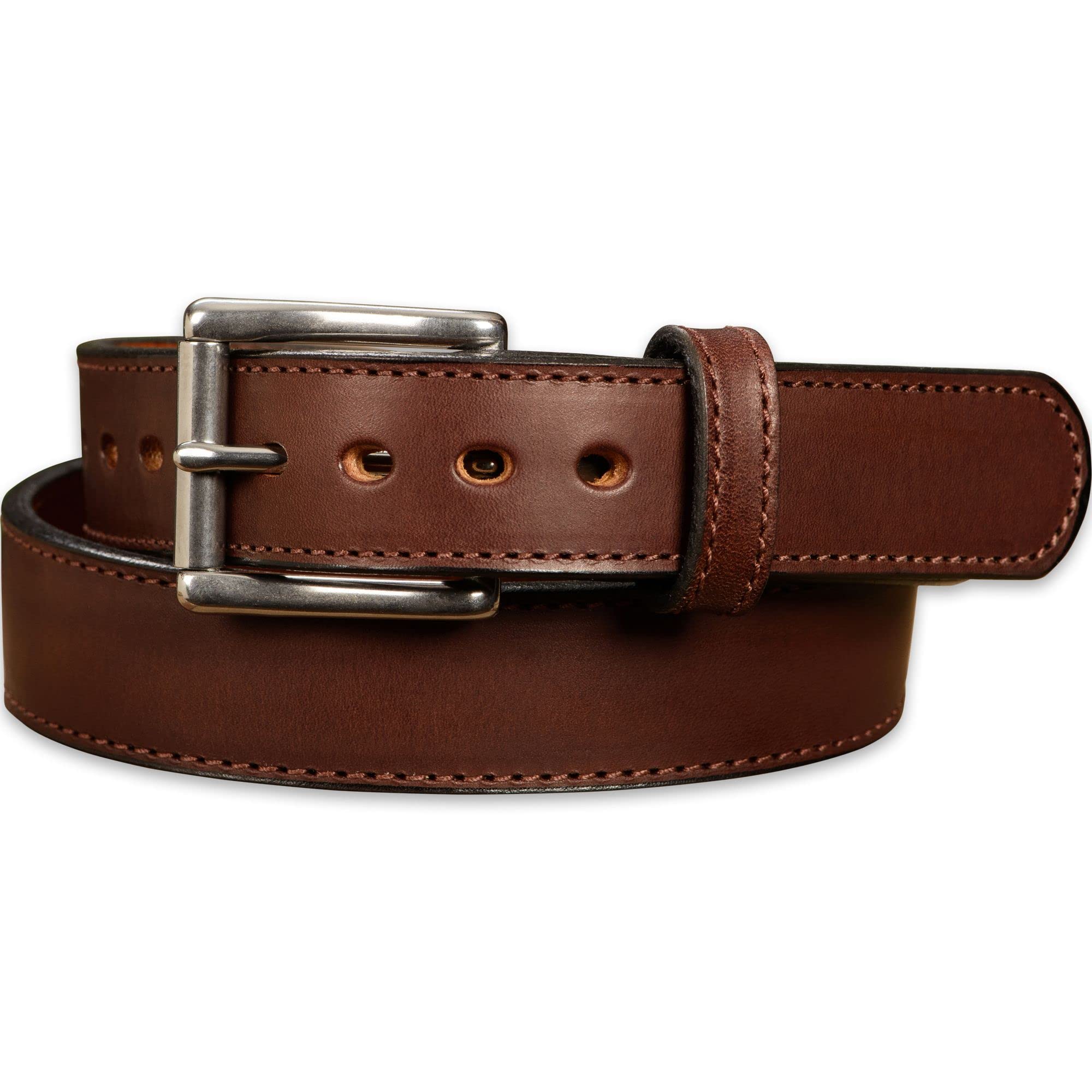 Bullhide Belts Mens Leather Belt for Casual Dress, 1.50" Wide, Brown, 38 Inches