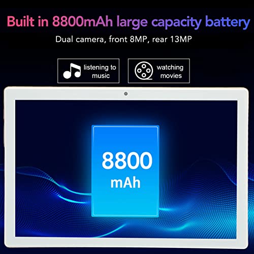 DAKR Tablet, Front 8MP HD Tablet Rear 13MP for Children for Business (US Plug)