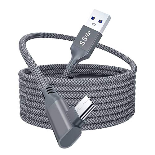 Cusstally for Quest 2 Link Cable 20Ft/6M, Link Cable, Angled High Speed Data & Charging Cable