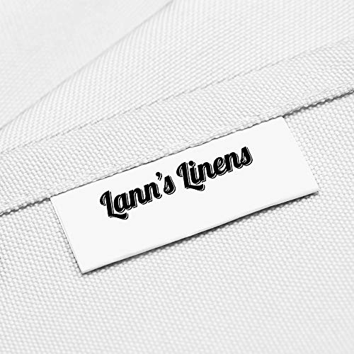 Lann's Linens 10 pcs White Polyester Folding Chair Covers for Wedding, Party, and Banquet - Elegant Cloth Slipcovers