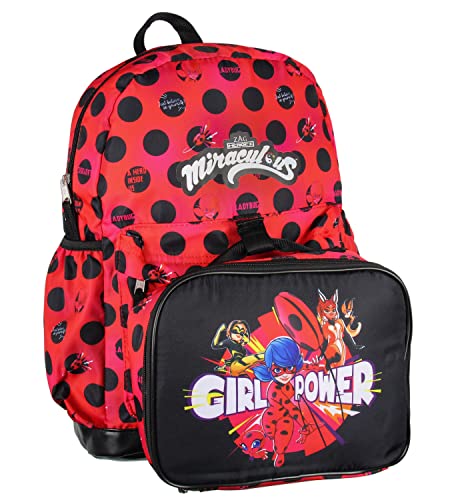 INTIMO Miraculous Tales of Ladybug & Cat Noir Queen Bee Alya Césaire Girl Power Characters 2 Pc Lunch Box Backpack Set