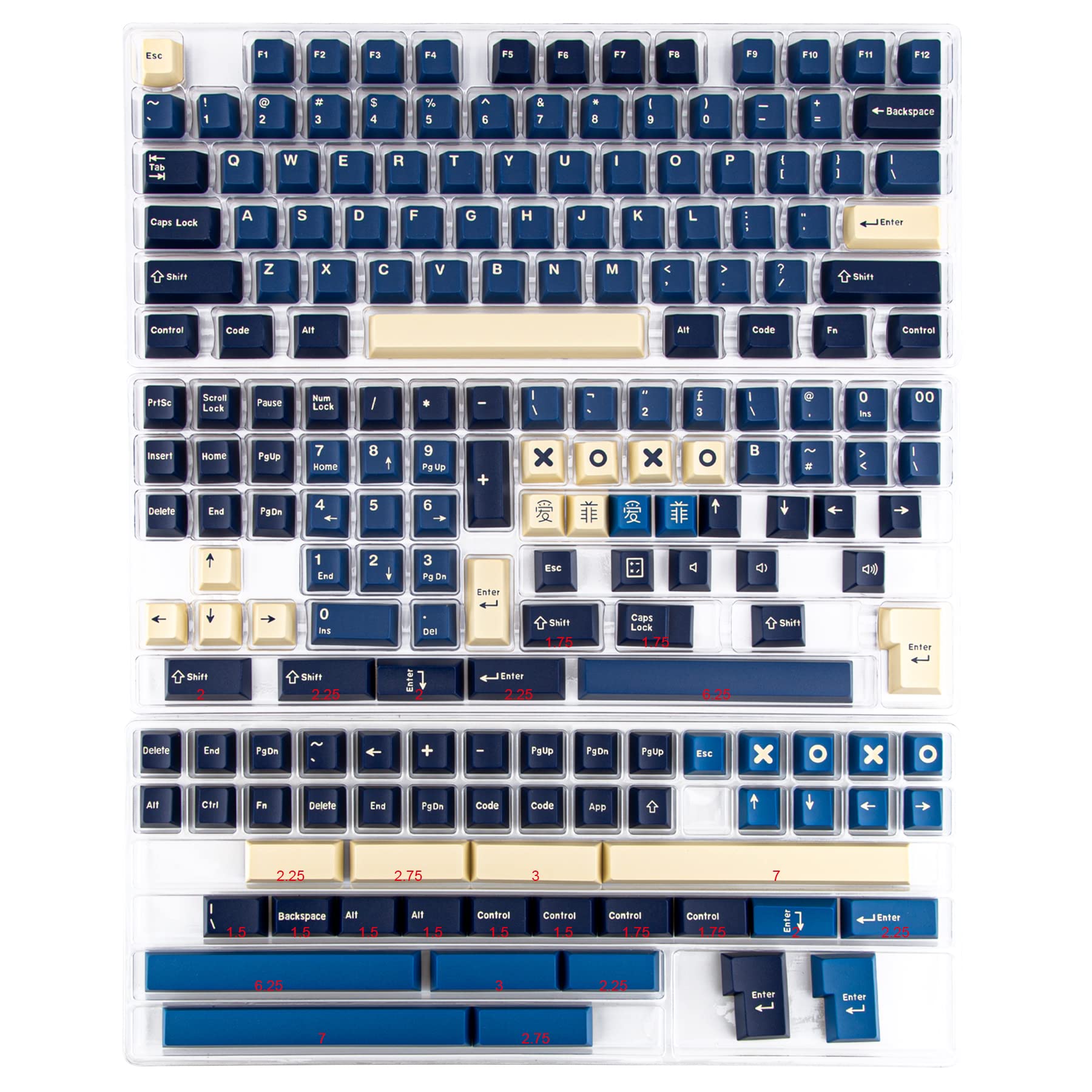 Custom ABS Cherry Profile Double Shot 196 Keys Keycaps ANSI & ISO Layout Keycaps for Mechanical Gaming Keyboard Cherry MX Kailh Box Switches (MATRIX-01)