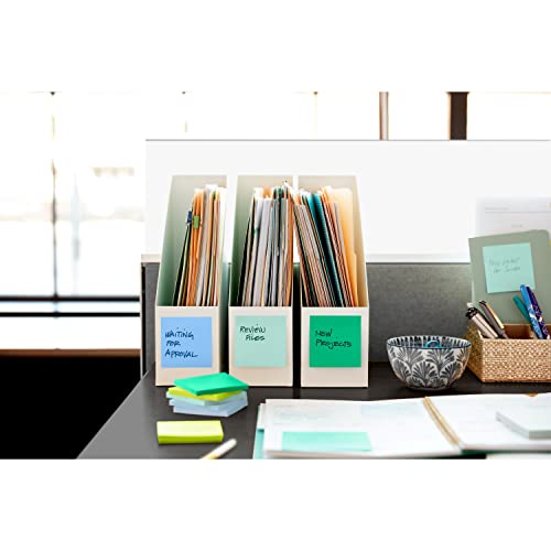 Post-it Super Sticky Recycled Notes, 3x3 in, 5 Pads, 2x the Sticking Power, Poptimistic, Bright Colors, 30% Recycled Paper (654-5SST)