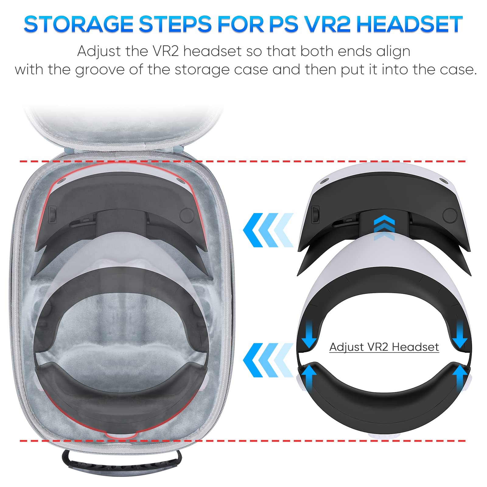 Carrying Case for PSVR2,Hard Lightweight Travel Protective Storage Bag Case with Lens Protector,Cable Straps Shoulder Belt Storaging Game Headset Touch Controllers for PS VR2