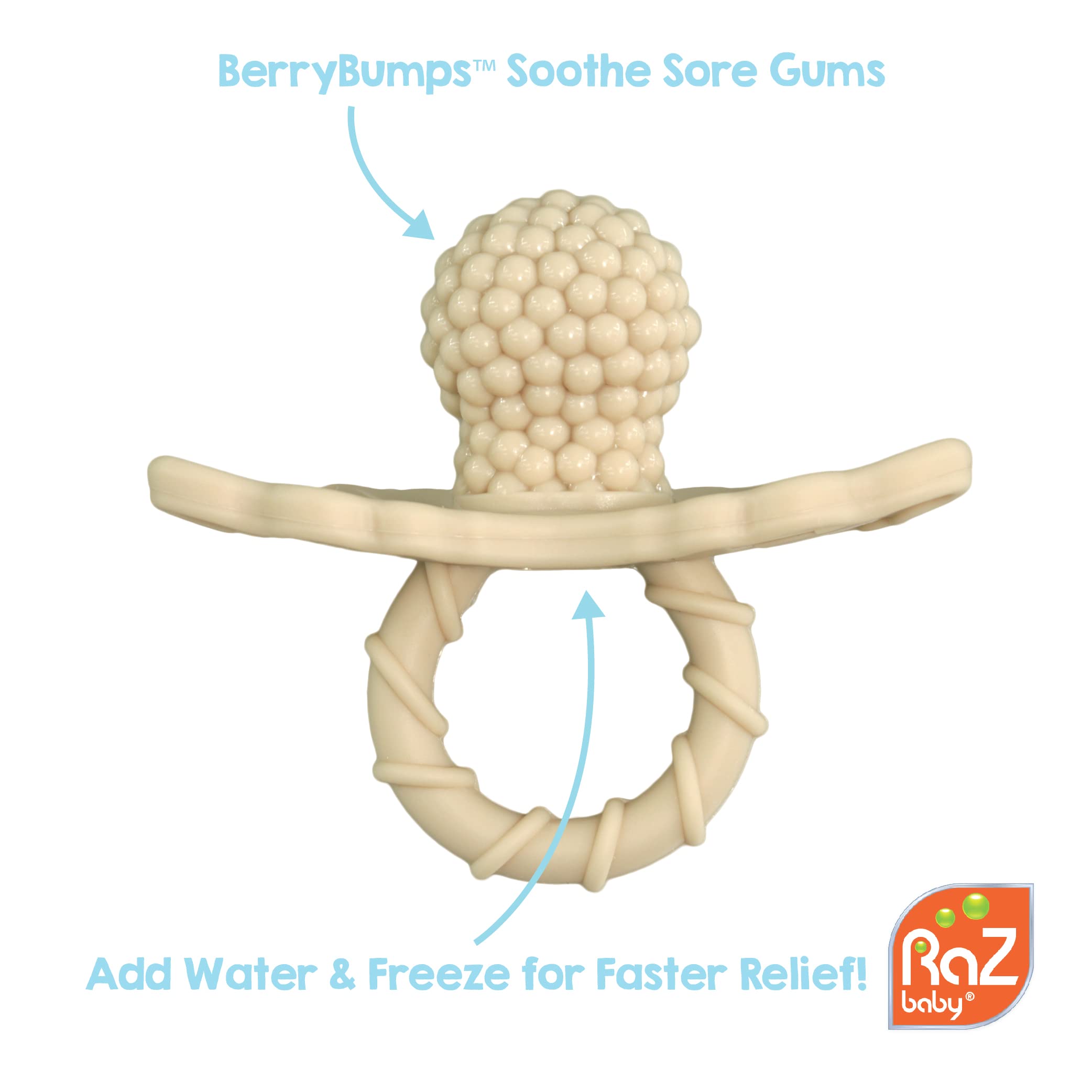 RaZbaby RaZbuddy RaZberry Teether/Pacifier Holder w/Removable Baby Teether Toy - 0M+ - Bpa Free (Sloth)