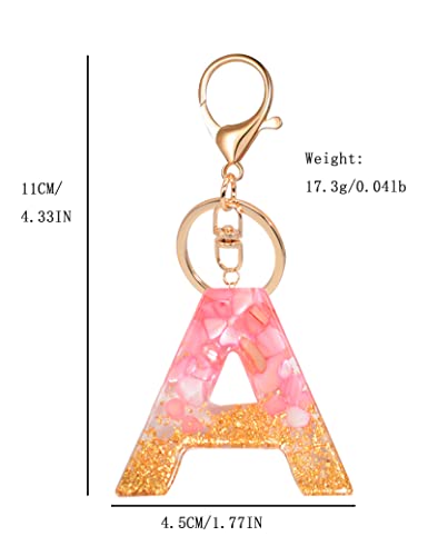 MBOAH Pink Initial Letter Keychain for Women、Kids、Teens、Girls、Sisters、Couples,Cute Key Chain Accessories for Car Keys、Wallet、Backpack,Personalized Funny Gift for Girlfriend、Boyfriend、Family(Letter:H)