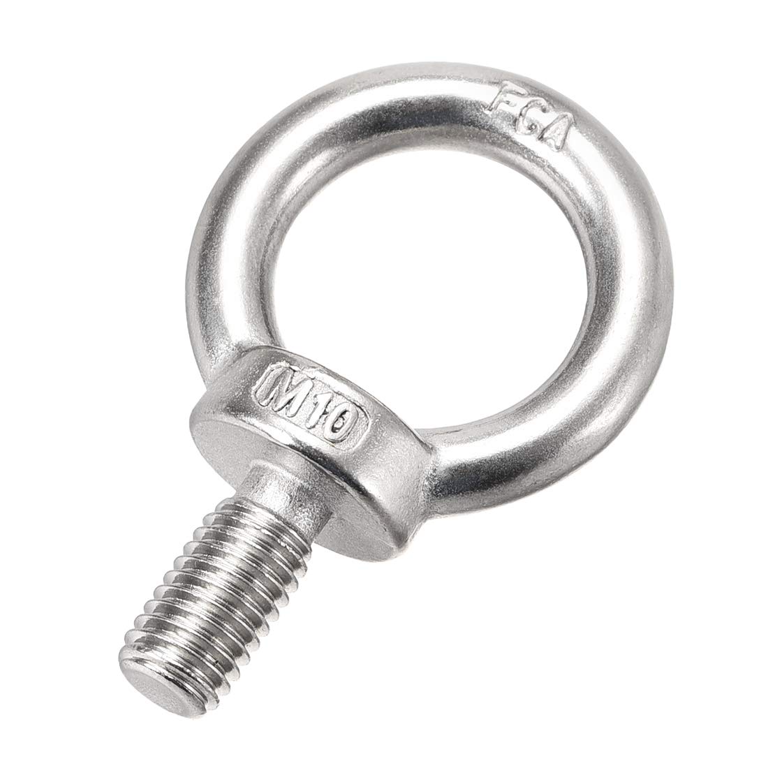 uxcell Lifting Eye Bolt M10 x 18mm Male Thread 304 Stainless Steel for Hanging, Pack of 10