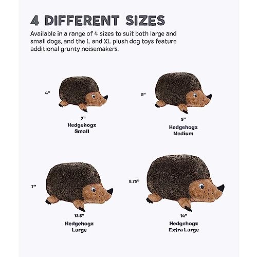 Outward Hound Hedgehogz Squeaky Dog Toy β Cuddly Soft Toy for Dogs - Durable Plush Fluffy Toy for Awesome Pets, LG, Model:32022, Brown, Medium