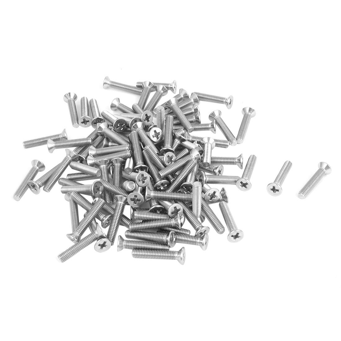 uxcell M3 x 16mm Phillips Flat Head Countersunk Bolts Machine Screws 100pcs
