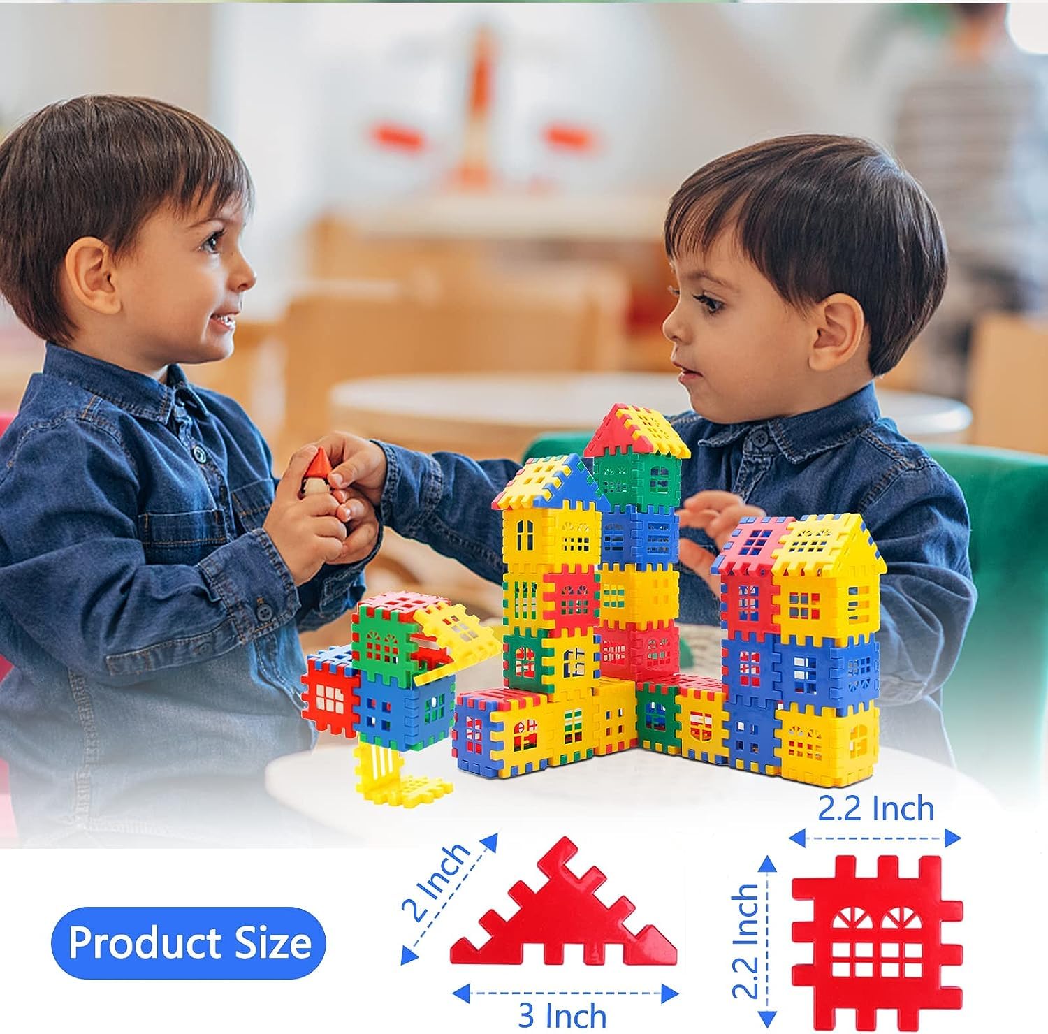Chuntian Interlocking Building Blocks Toys for Kids - Toddlers Building Blocks Educational Toys Set 70 PCS 43F