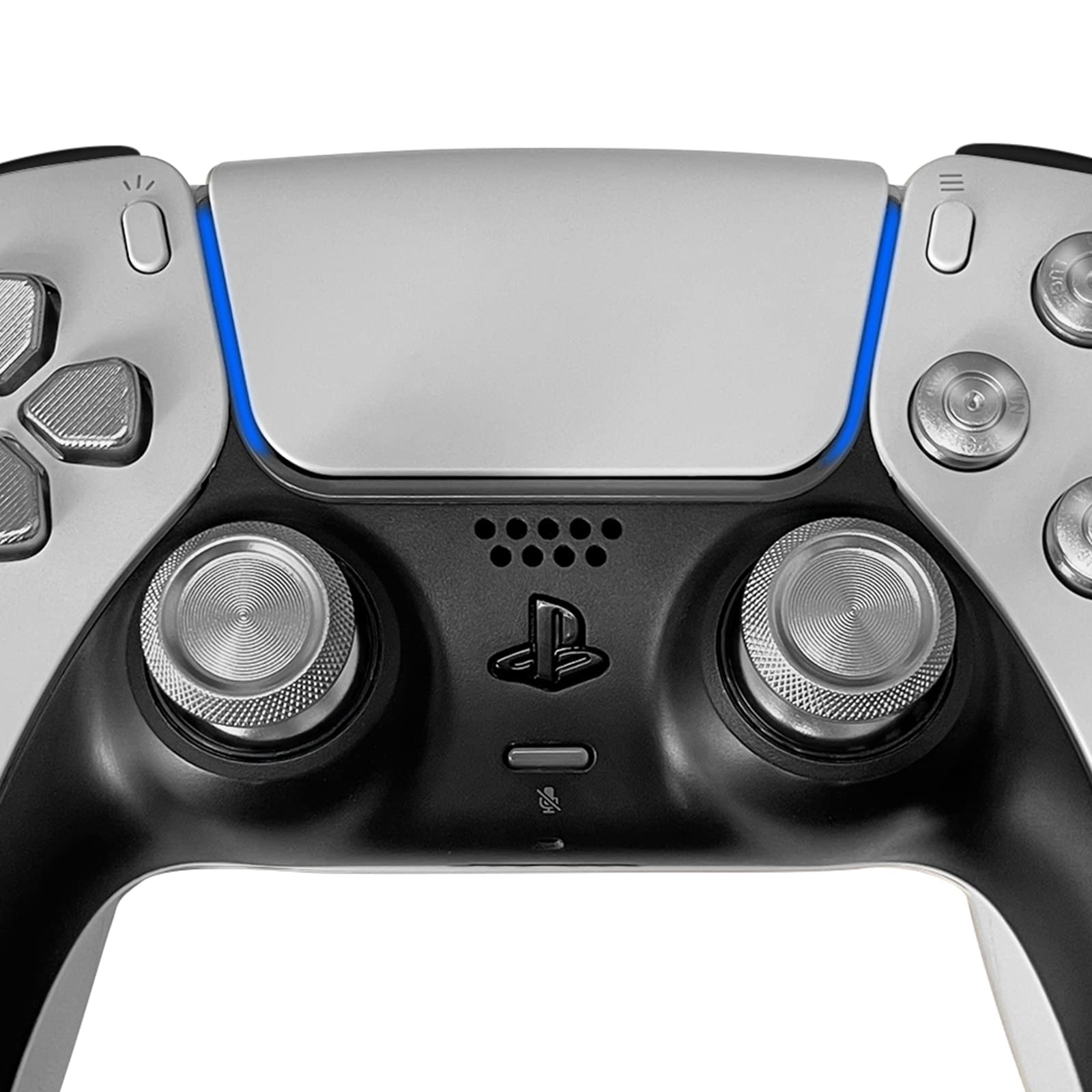 Metal Buttons for PS5 Controller ABXY Buttons Replacement Aluminum Analog Thumbsticks Action Buttons and Direction Keys