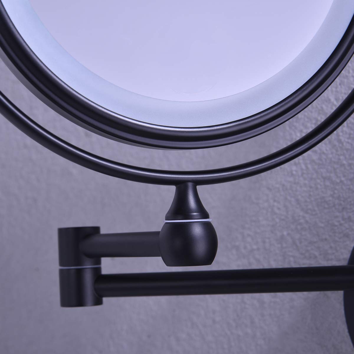 CZQ Makeup Mirror Wall Mounted 10X Magnification, Two Side Vanity Mirror Wall Mount Lighted Extendable Bathroom Mirror, 8 Inch, Chrome Finish, Touch Button Adjustable Light