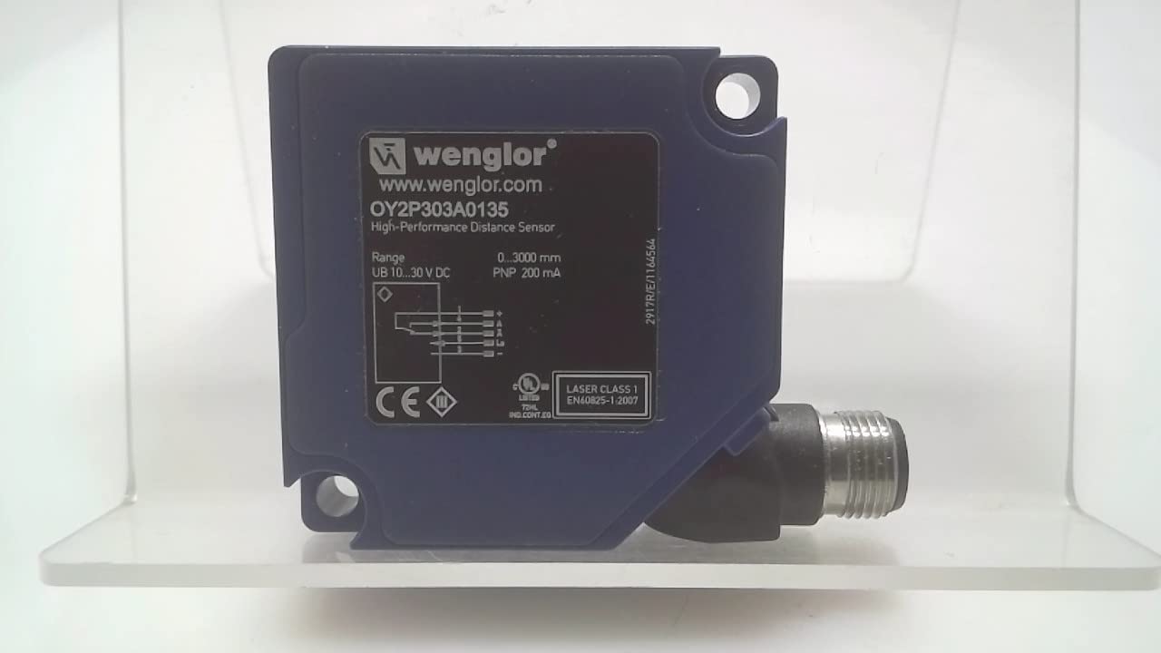 WENGLOR OY2P303A0135-40 to +60 Degree C, 10-30 VDC, 0-3000 MM Working Range, 200 MA, PHOTOELECTRIC Laser Distance Sensor, IP68, Long-Range, M12 Connection