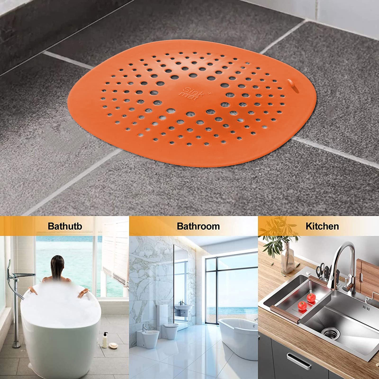 Food Drainer for Kitchen Sink Shower Drains Cover Silicone Hair Stopper Filter Bathroom Drains Floor Sink Strainer Bath Sink