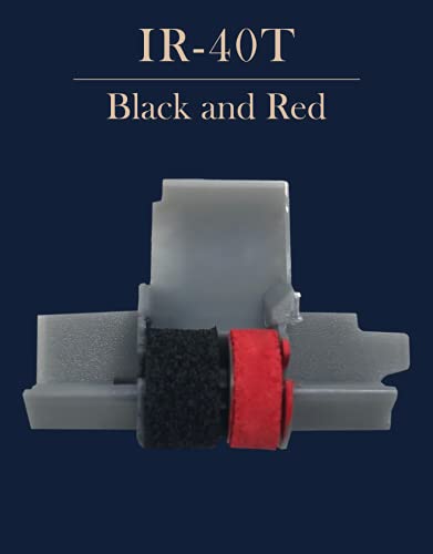 IR-40T Ink Roller, Black and Red Compatible with Canon P23-DH V Calculator, Casio HR-100TM, HR-150TM (6 Pack)