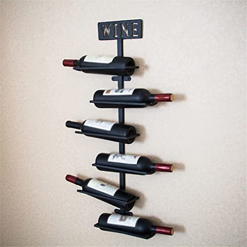 DLOETT 6 Bottles of Wine Bottle Rack Bracket Iron Wall-Mounted Wine Rack Bracket bar Storage