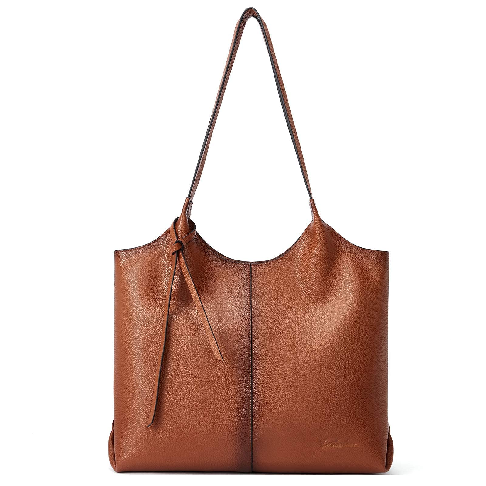 BOSTANTEN Women Handbags Designer Shoulder Tote Bag Soft Genuine Leather Purse Bundle with Women Leather Wallet RFID Blocking Small Bifold Wallet