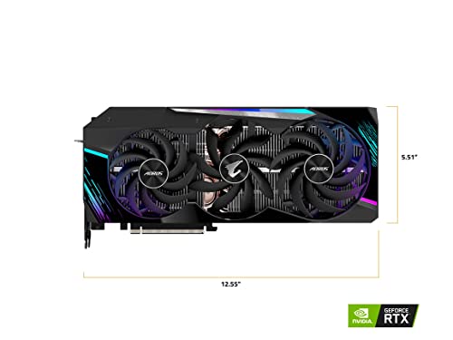GIGABYTE AORUS GeForce RTX 3080 Master 12G Graphics Card, MAX-Covered Cooling, 12GB 384-bit GDDR6X, GV-N3080AORUS M-12GD Video Card