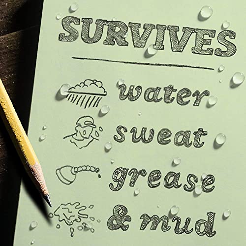Rite In The Rain Weatherproof Tactical Field Notebook, 4 5/8" x 7", Green Cover, Universal Pattern with Reference Materials (No. 980), One Size (980L)