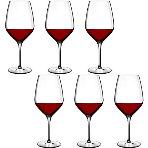 Luigi Bormioli Atelier Cabernet/Merlot Wine Glass, 23-3/4-Ounce, Clear, 6 Count (Pack of 1)