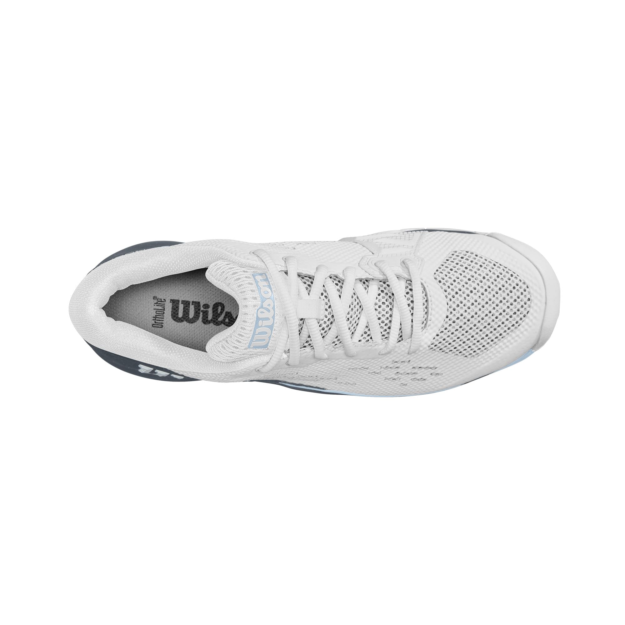 WILSON Women's Rush Pro Ace Pickler Sneaker, White/Grey/Baby Blue, 9