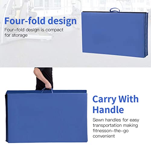 Gymnastics Mat 4x10x2 Tumbling Mat 4 Foldding Mat Gymnastic Indoor/Outdoor Mat 2β Thick PU Leather Folding Exercise Mat For Tumbling Home Gym Mat Yoga Mat Stretching Yoga Cheerleading Martial Arts