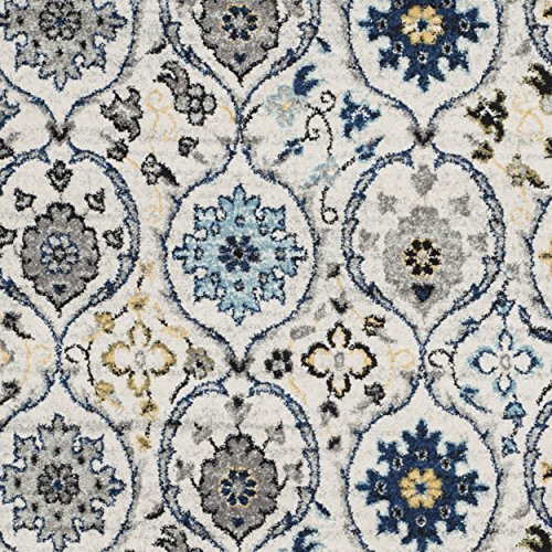 SAFAVIEH Evoke Collection 9' x 12' Ivory/Blue EVK210C Non-Shedding Living Room Bedroom Dining Home Office Area Rug