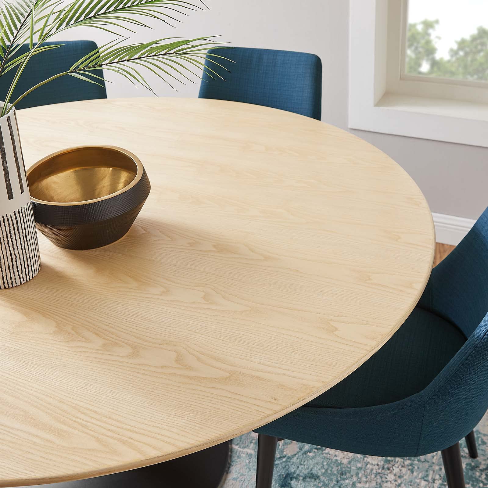 Modway Lippa Dining Table, 60", Black Natural