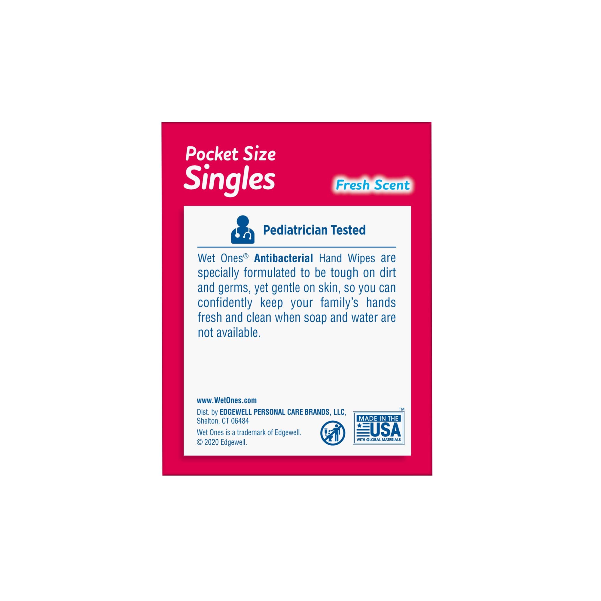 Wet Ones Singles Antibacterial Cleansing Wipes - 1 Box of 24 Singles