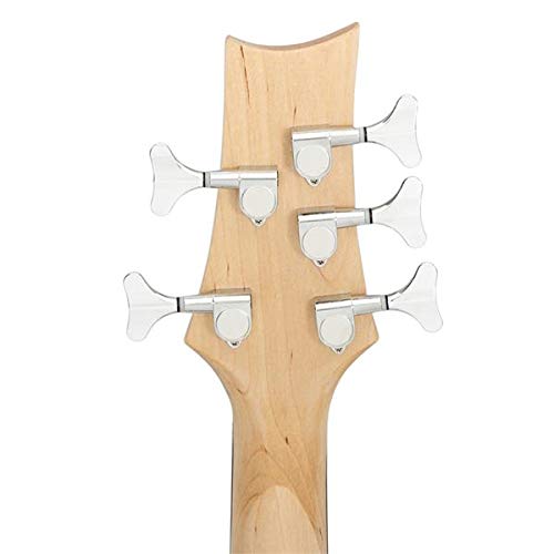 Bass Glarry GIB Electric 5 String Bass Guitar Full Size Bag Strap Pick Connector Wrench Tool Transparent Yellow