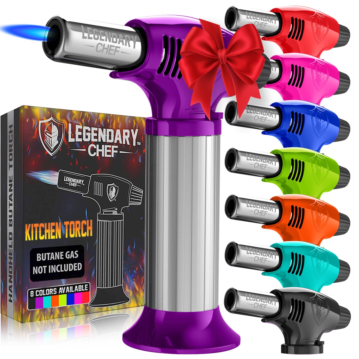 Culinary Cooking Torch - Kitchen Food Torch for Creme Brulee, Baking, Desserts and Searing- Butane Torch Lighter, Blow Torch for Cooking with Lock and Adjustable Flame (Butane Gas Not Included) Pink