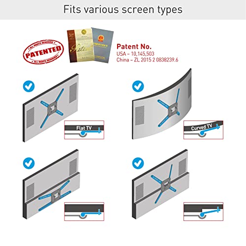 Barkan 40" Long White TV Wall Mount, 13 - 80 inch Dual Arm Full Motion Articulating - 4 Movement Flat / Curved Screen Bracket, Holds up to 110lbs, Extra Stable, Fits LED OLED LCD