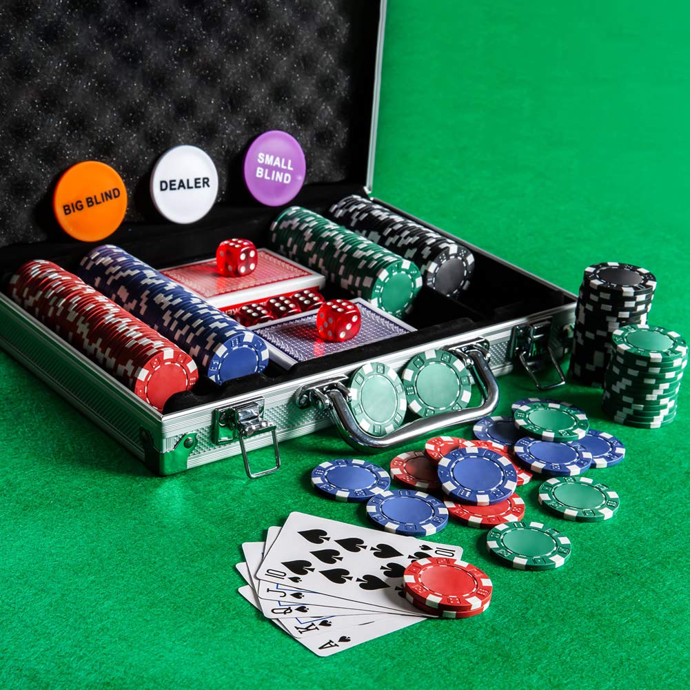 Poker Chip Set - 200PCS Poker Chips with Aluminum Case, 11.5 Gram Chips for Texas Holdem Blackjack