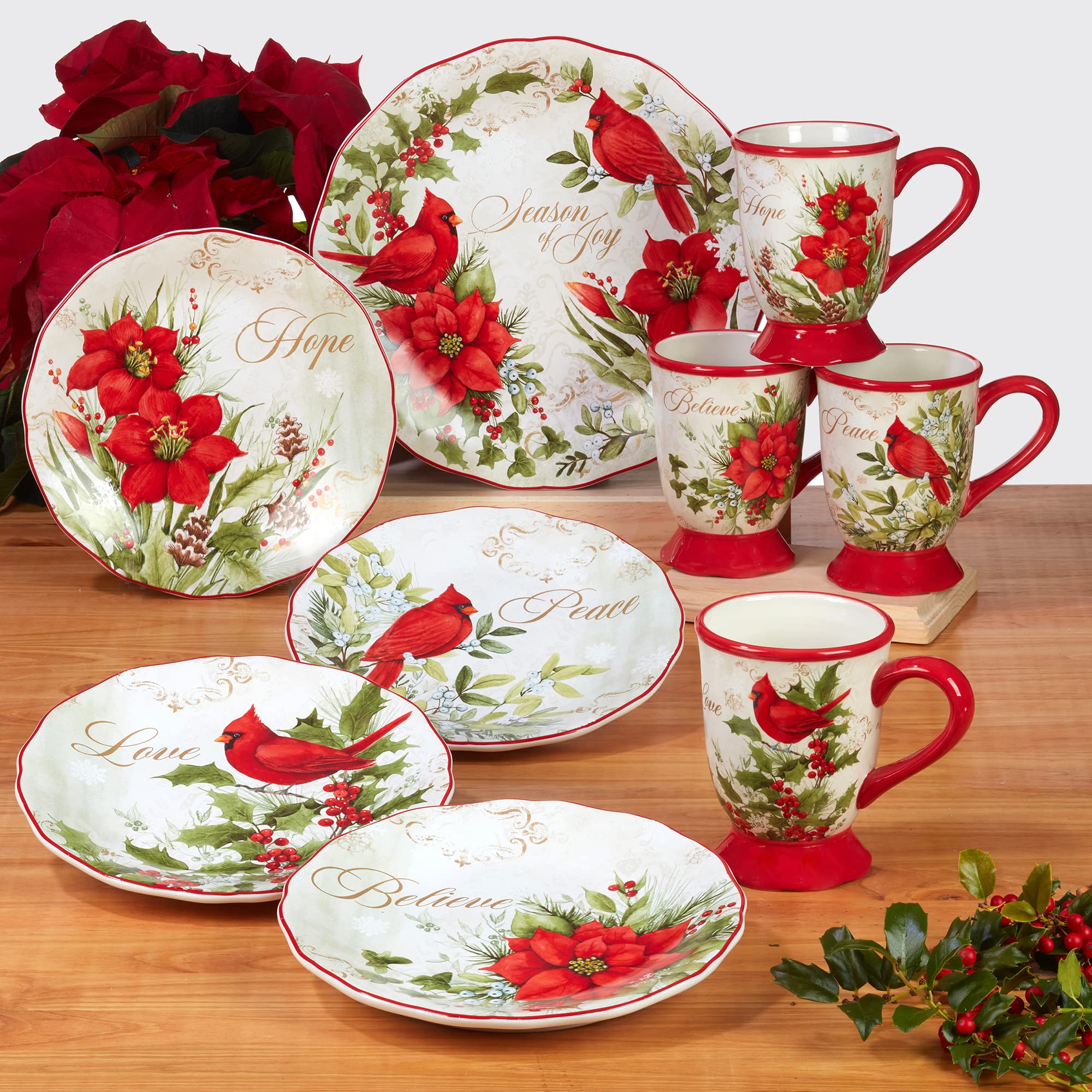 Certified International Winter's Medley 8" Soup/Cereal Bowls, Set of 4
