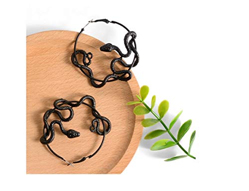 Black Gothic Jewelry Medusa Serpent Hoop Earrings Snake Circle Earrings Women