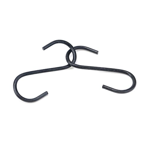 Meprotal 50pcs S Hooks 1.7inch, Black Mini Ornament Hooks Iron Hooks Hanger Small S Hooks for Hanging Jewelry Kitchenware Plants