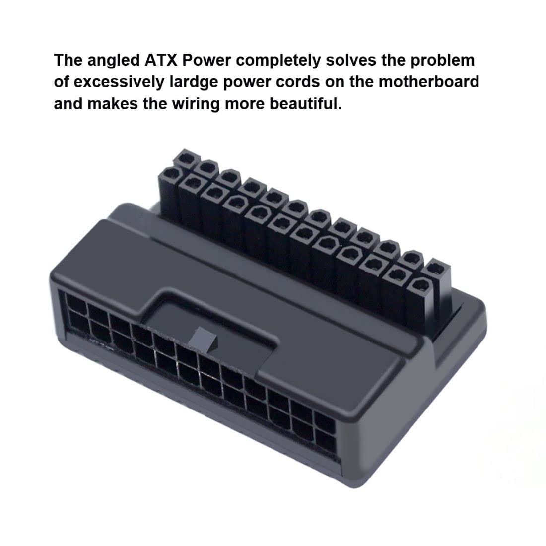 chenyang ATX 24Pin Male to Female 90 Degree Angled Mainboard PSU Power Supply Header Direction Gender Changer Connector Adapter Overmold Type