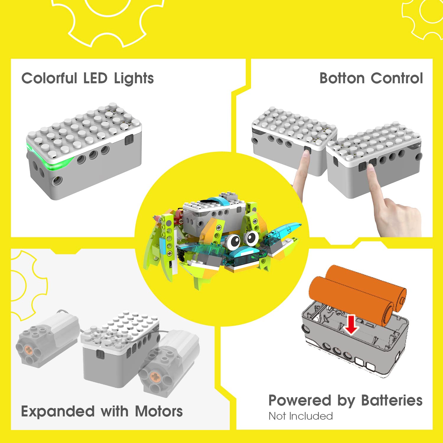 WOOLIKE STEM Robot Building Kits Toys 100+ in 1 Robot Science Kits 378 Pieces DIY Educational Building Blocks for Kids Ages 6+ Years Old Makerzoid