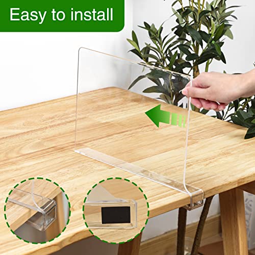 Fixwal 12pcs Shelf Dividers for Closet Organization Acrylic Shelf Divider for Wooden Shelving, Wood Shelf Organizer for Closet, Bedroom, Kitchen and Office