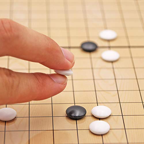 Medium Magnetic 19x19 Go Chess Set Game 11Inch/28cm Portable with Single Convex Plastic Stones and Go Board Classic Chinese Strategy for Kids & Adult