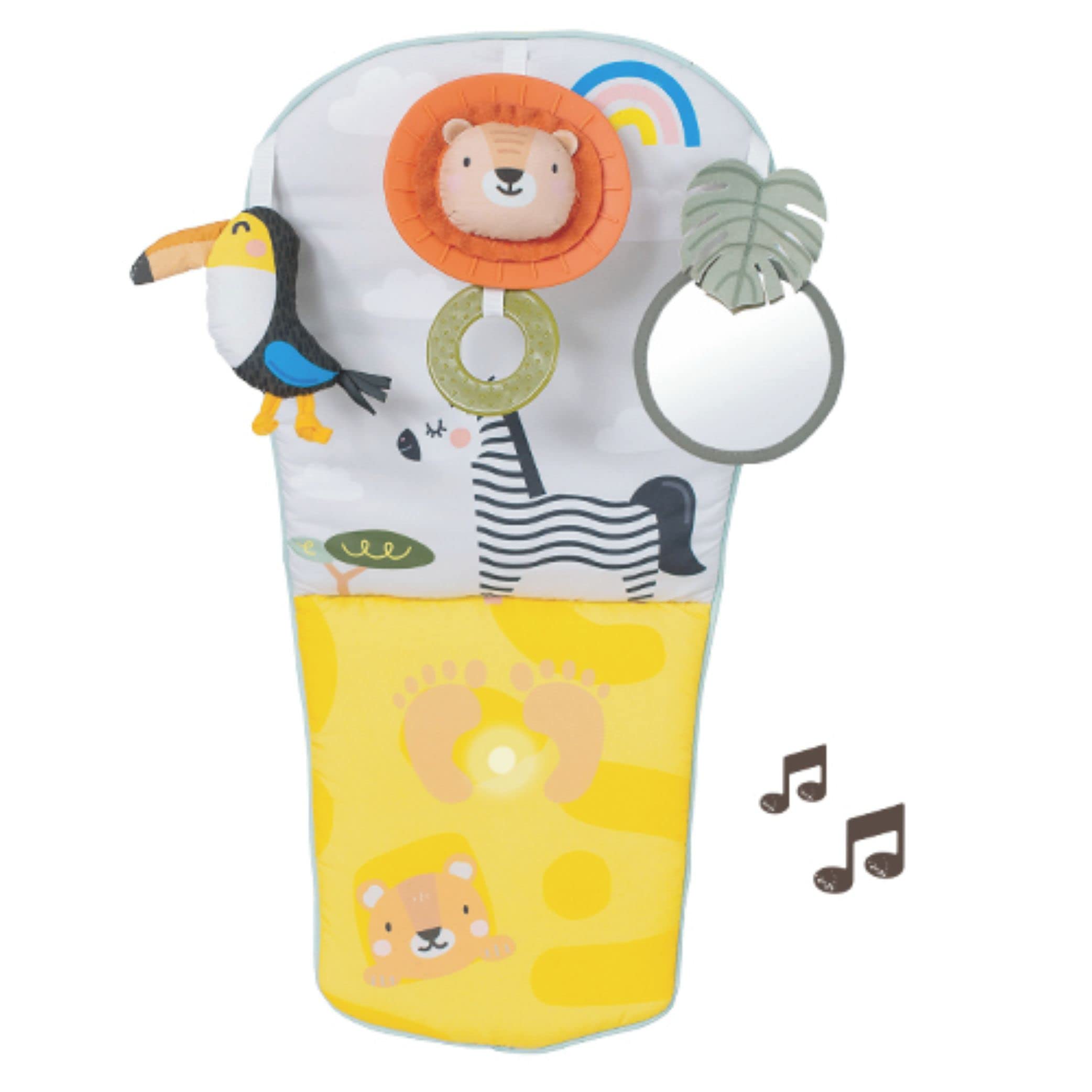 Musical Car Seat Toys for 0-12 Month Old Babies - Activity Center with Sensory Soft Hanging Toys and Mirror - Carseat Gift for Infants