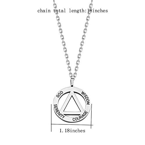 BNQL Serenity Prayer AA Recovery Necklace Serenity Courage Wisdom Sobriety Gift Necklace
