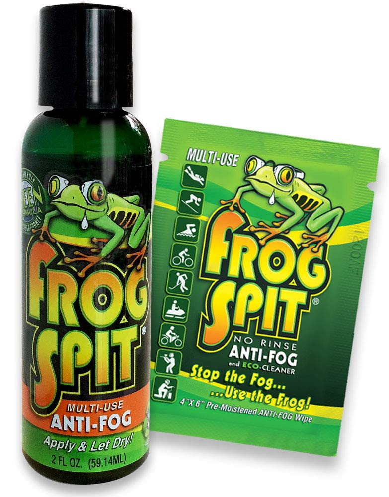 Bottle of Frog Spit Anti Fog and Free Anti-Fog Wipe