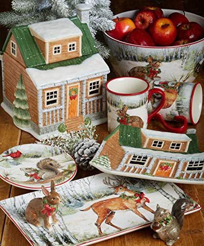 Certified International Winter Forest 8.25" Salad/Dessert Plates, Set of 4, Multicolored