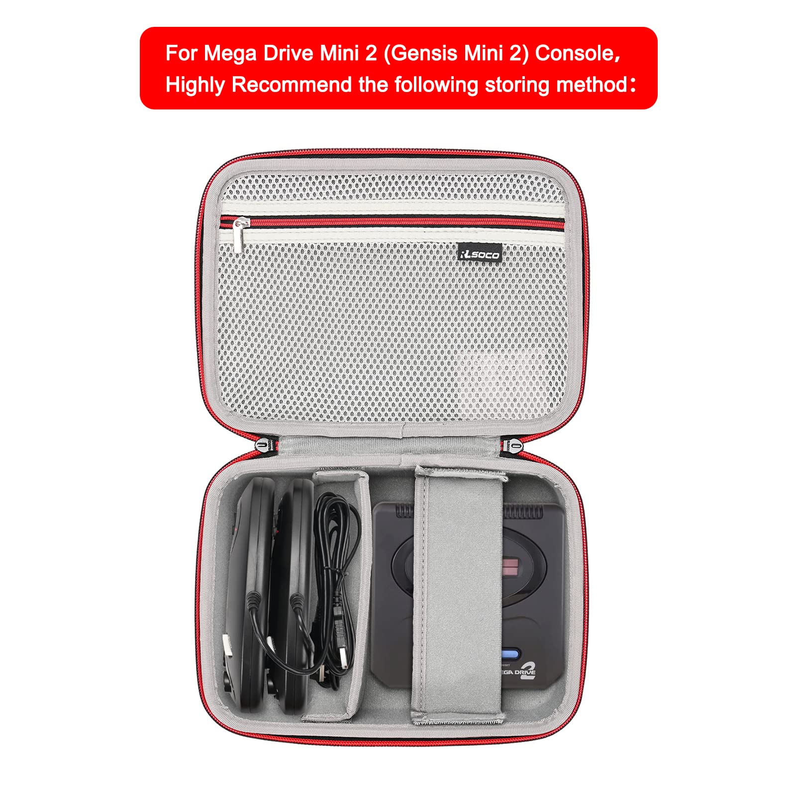 RLSOCO Carrying Case for Sega Genesis Mini 2/Genesis Mini