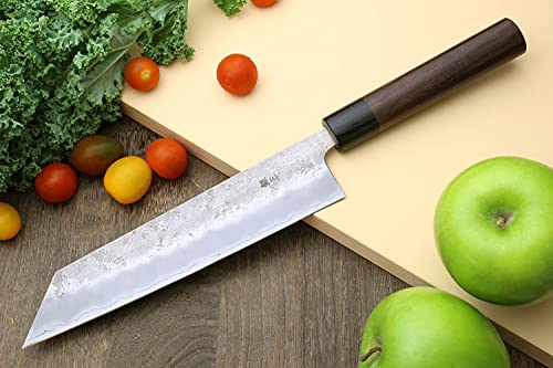 Yoshihiro Stainless Clad Nashiji Ginsan High Carbon Stain Resistant Steel Kiritsuke Multipurpose Chefs Knife (9.5"(240mm) & Saya)