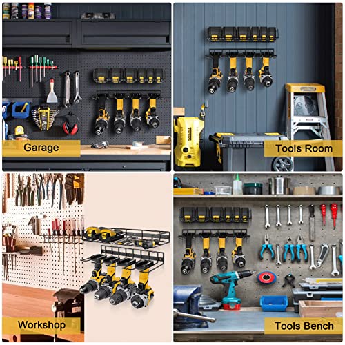 Jeasor Heavy Duty Floating Power Tool Organizers, Metal Holder Wall Mount Storage Rack for Tools, Utility and Sturdy Drill Rack, Multifunctional Garage Tool Rack(4 Pack)