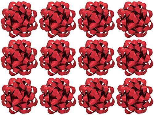 The Gift Wrap Company Decorative Glitterati Lotus Bows, Large, Red